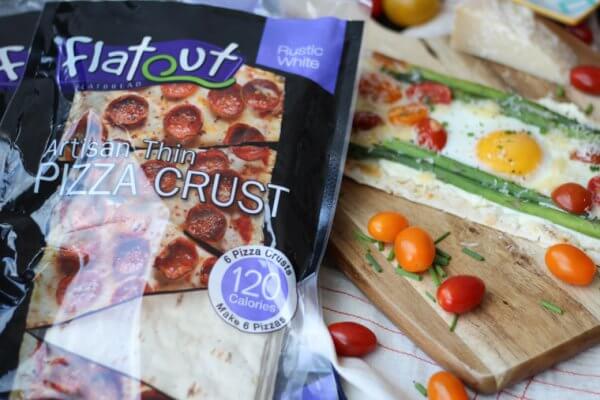 Spring Vegetarian Breakfast Pizza with Asparagus, Tomatoes and Runny ...