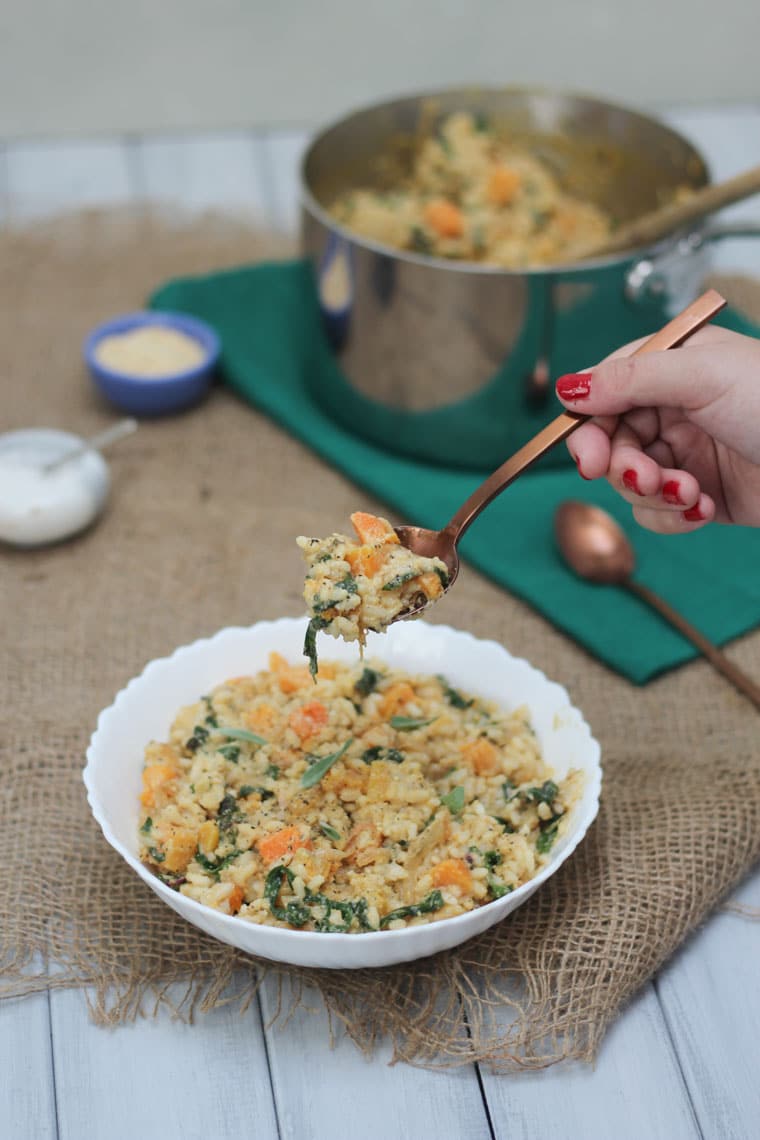 Butternut Squash Vegan Risotto with Caramelized Onions | Gluten Free ...