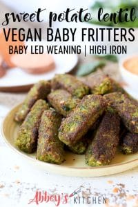 Sweet Potato Lentil Baby Fritters | Baby Led Weaning Vegan High Iron ...