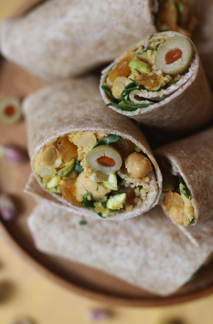 Moroccan Vegan Chickpea Salad Wraps - Abbey's Kitchen