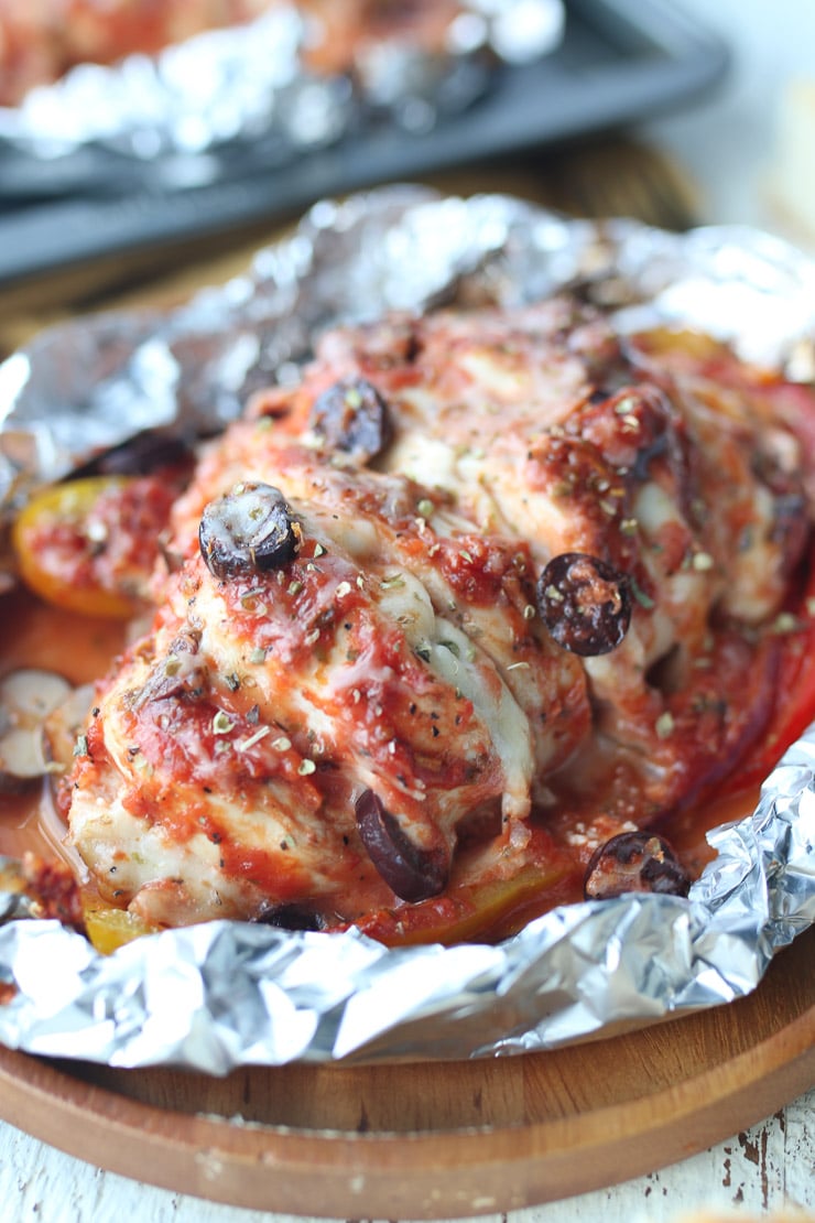 Pizza Chicken Bake (Easy Foil Pack Dinner)
