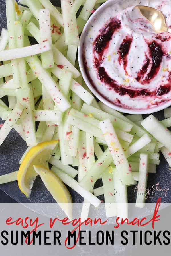 Summer Melon Sticks with Lemon Cherry Dip (Easy Vegan Snack) - Abbey's ...