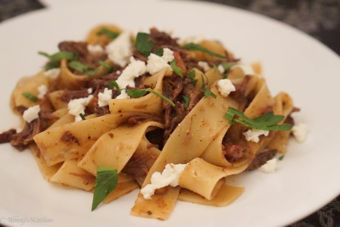 Port Braised Short Ribs on Pappardelle